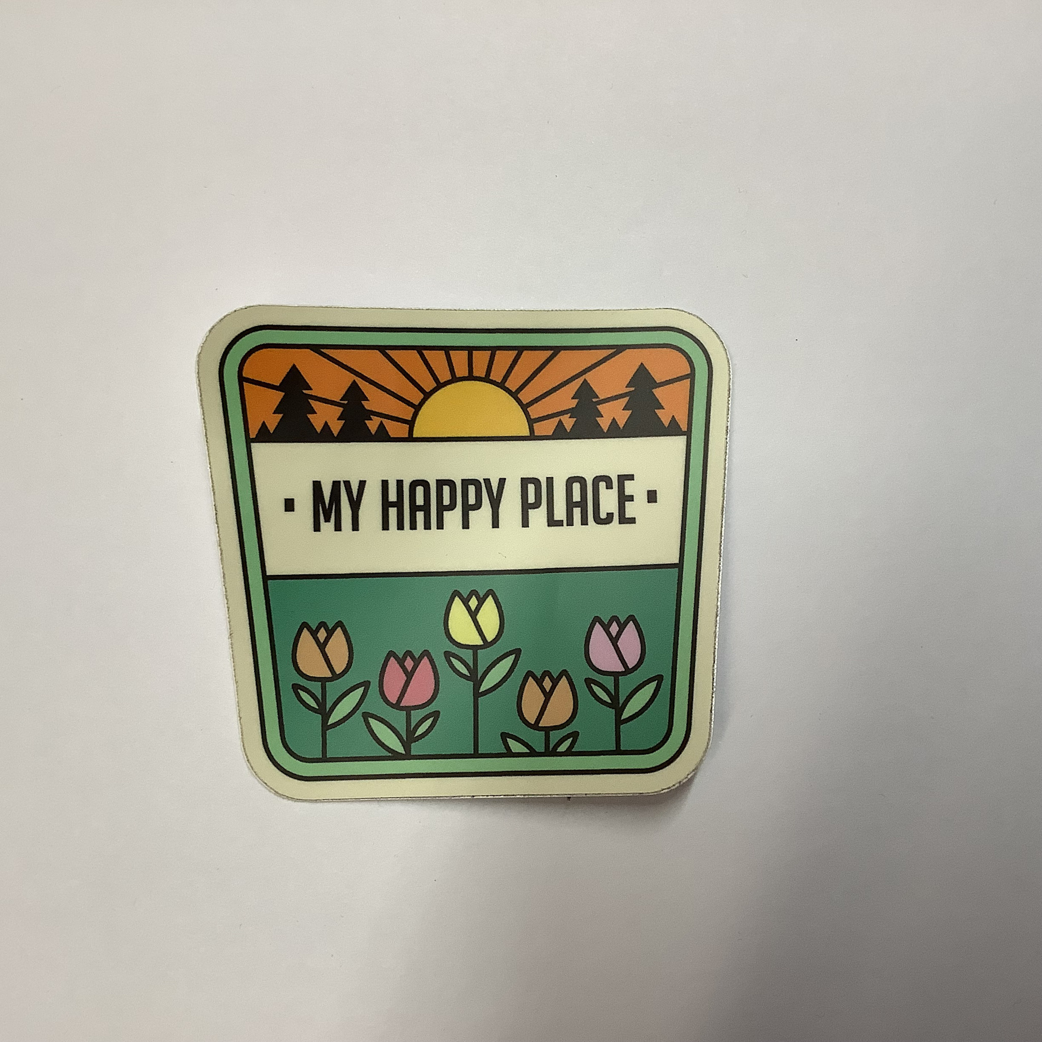 Stickers NW TULIP BADGE My Happy Place STICKER - Monkey Mountain Toys ...