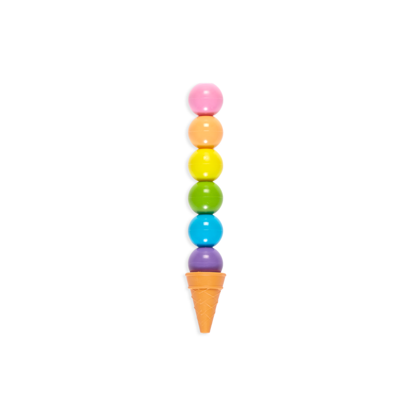 OOLY Rainbow Scoops - Stacking Erasable Crayons + Scented Eraser ...