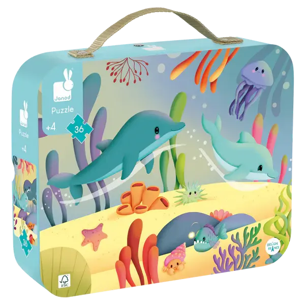 Janod LTP - SEA ANIMAL PUZZLE 36 pc Handle Ripped FINAL SALE - Monkey ...