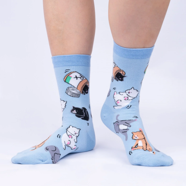 Sock It To Me Women's Crew: Purr-scription For Happiness - Monkey ...