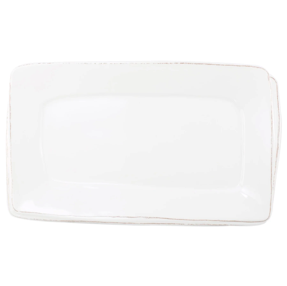 Melamine Lastra White Rectangular Platter - Blackstone's of Beacon Hill