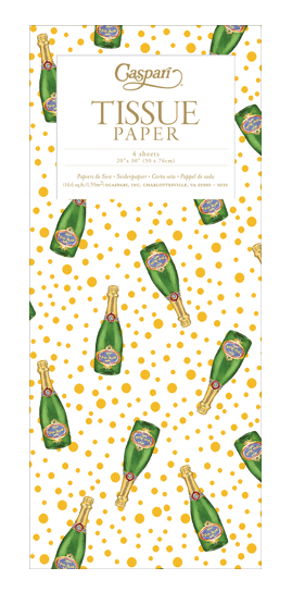 Caspari Sparkling Foil Tissue - 4 Sheets Included - Blackstone's of ...