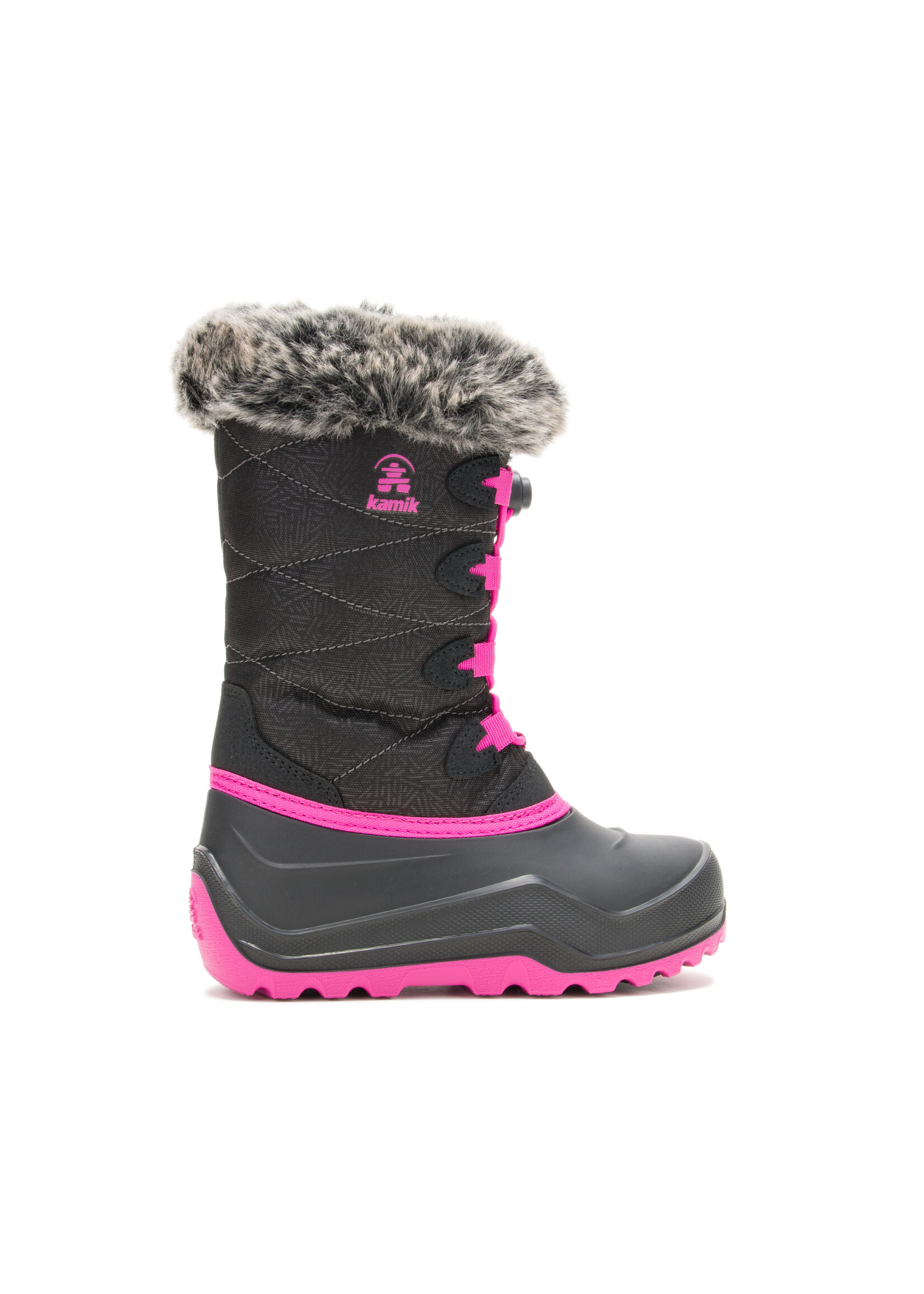 Waterproof Insulated Girls Winter Boot The SNOWANGEL Black/Rose - SHOE PLUS