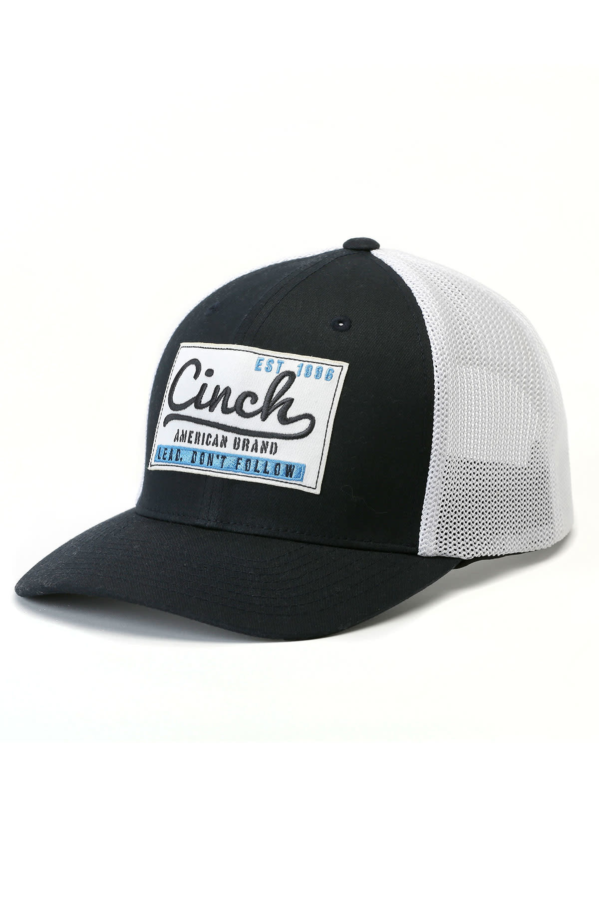 Mens Cinch Navy Logo Patch Mesh Trucker Ball Cap - Cowpokes Western Shop