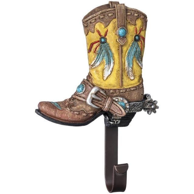Resin Painted Feather Cowboy Boot Hook - Cowpokes Western Shop