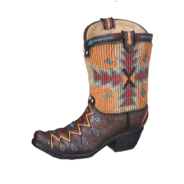 Resin Aztec Western Cowboy Boot Bank - Cowpokes Western Shop