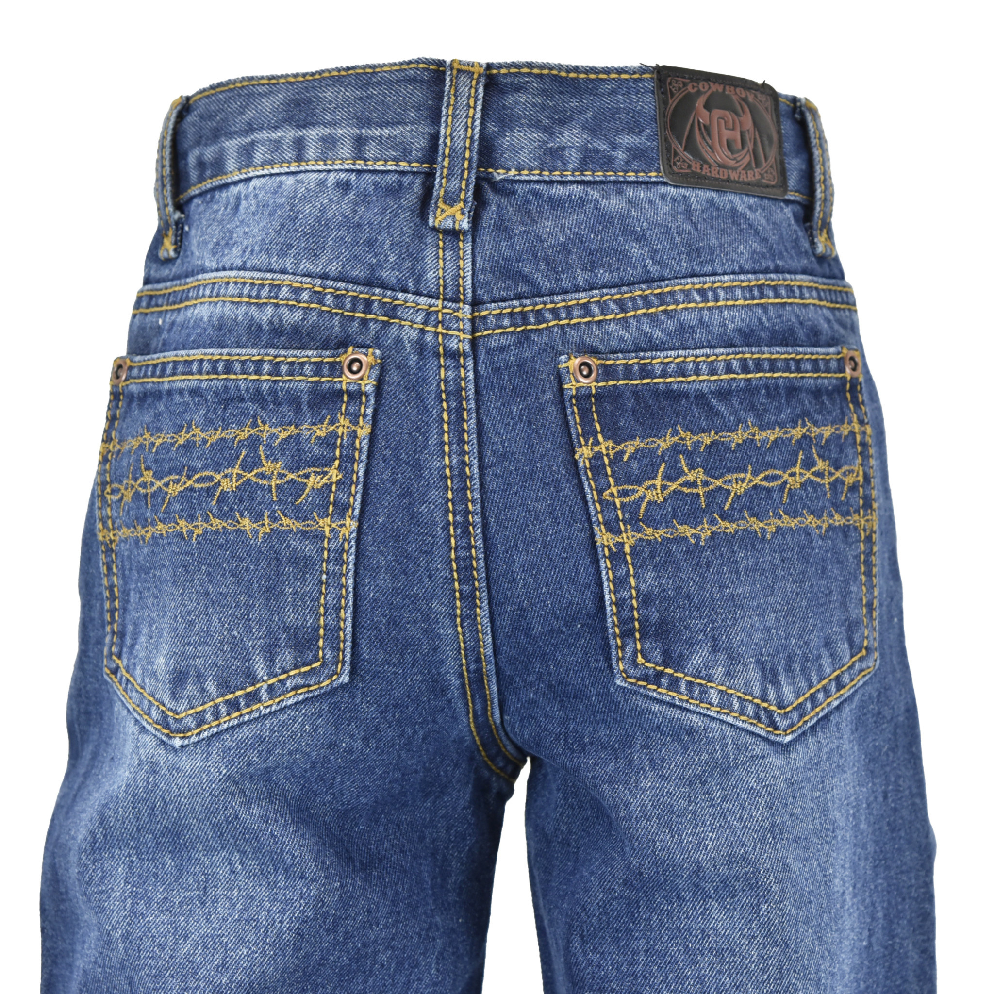 Cowboy Hardware Triple Barbwire Embroidered Pocket Boys Denim Jeans ...