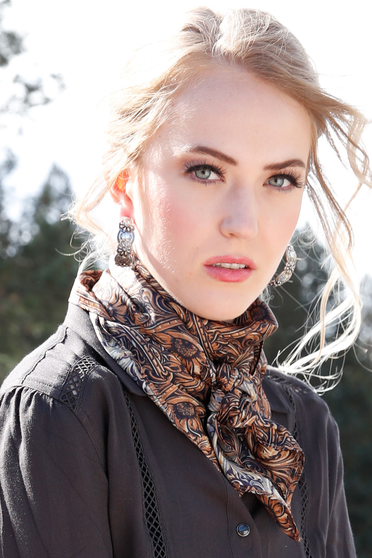 Wild Rag 34x34 Polyester Copper Tooled Frame Pattern - Cowpokes Western ...