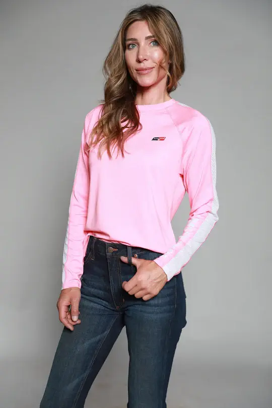 Womens Kimes K1 Performance Tech Pink Long Sleeve Shirt - Cowpokes Western Shop
