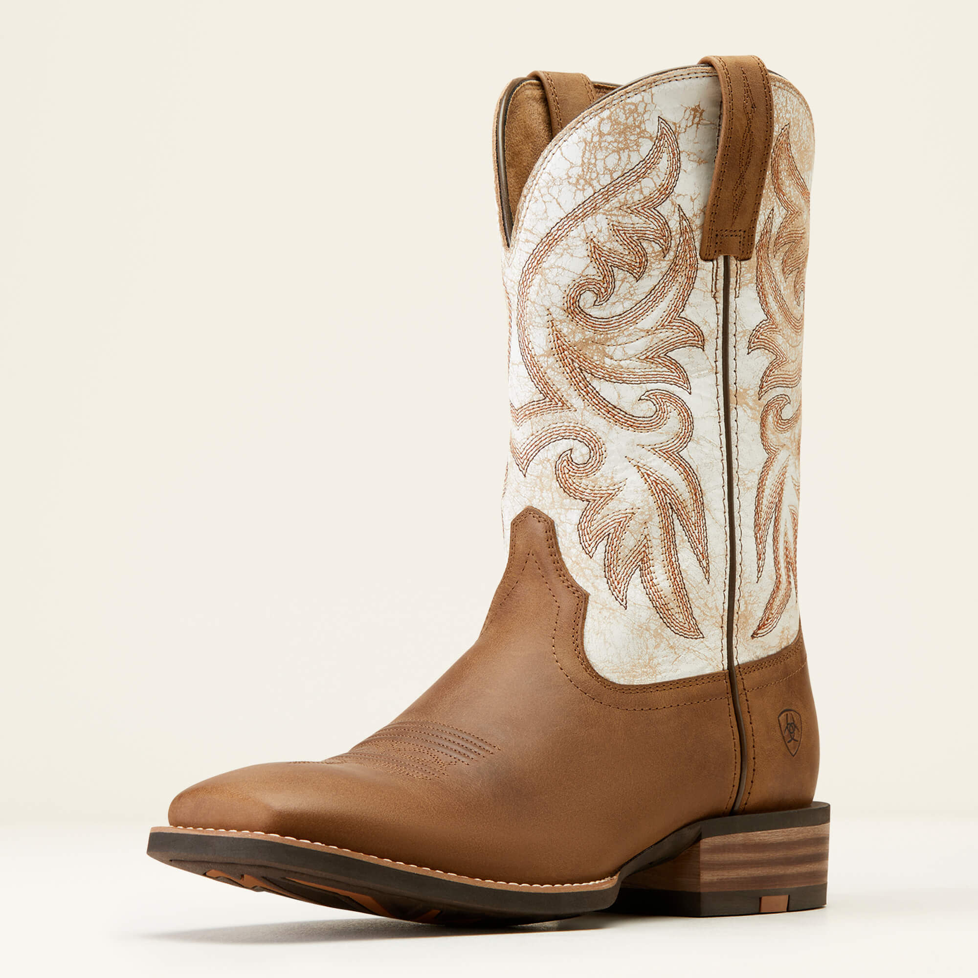 Mens Ariat Vienna Tan Bone Slingshot 11" Wide Square Toe Western Cowboy ...