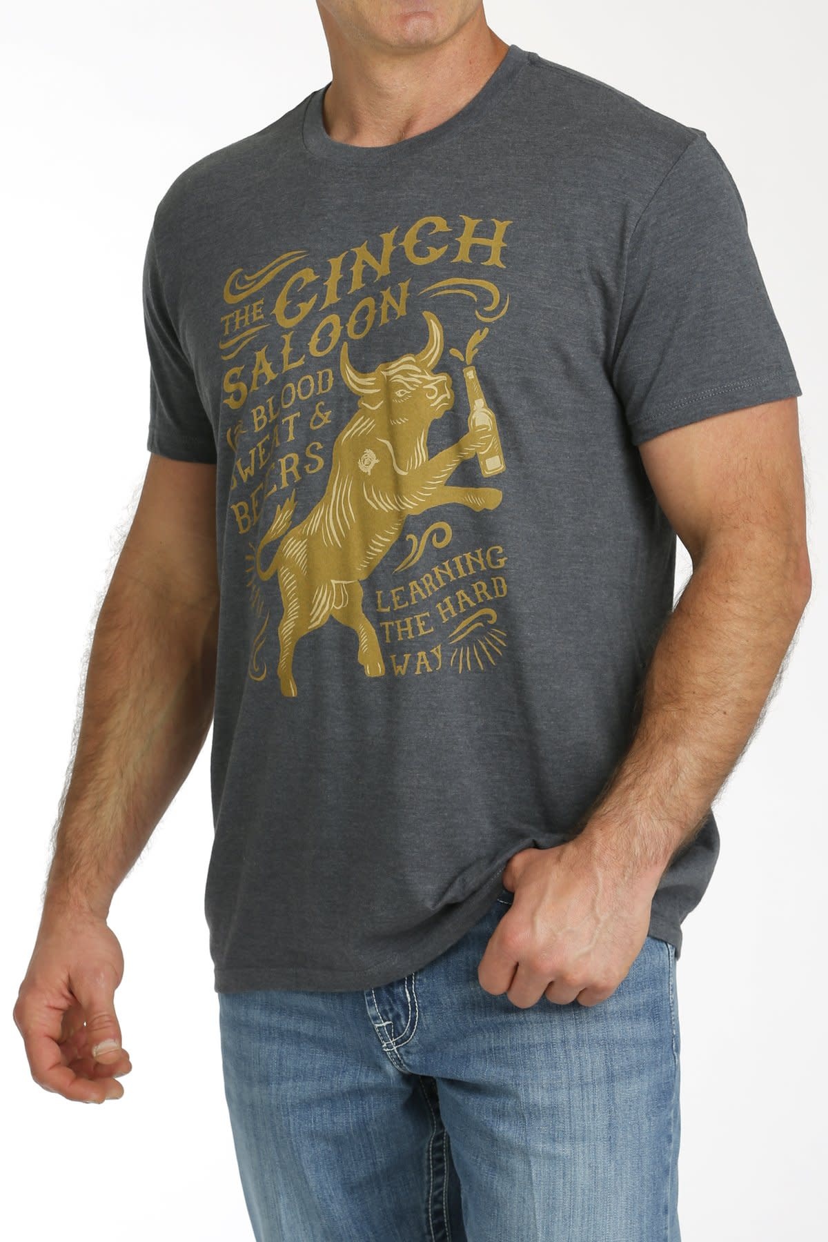 Mens Cinch Charcoal Short Sleeve Cinch Saloon T Shirt - Cowpokes ...