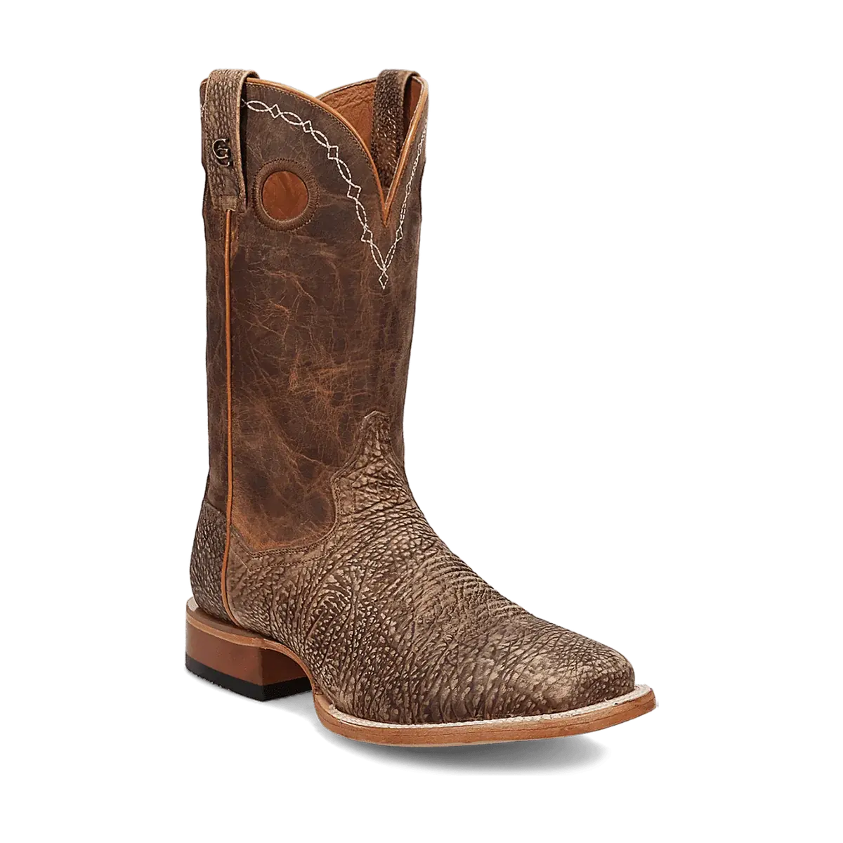Mens Dan Post Honey Bison Wide Square Toe Western Cowboy Boot ...
