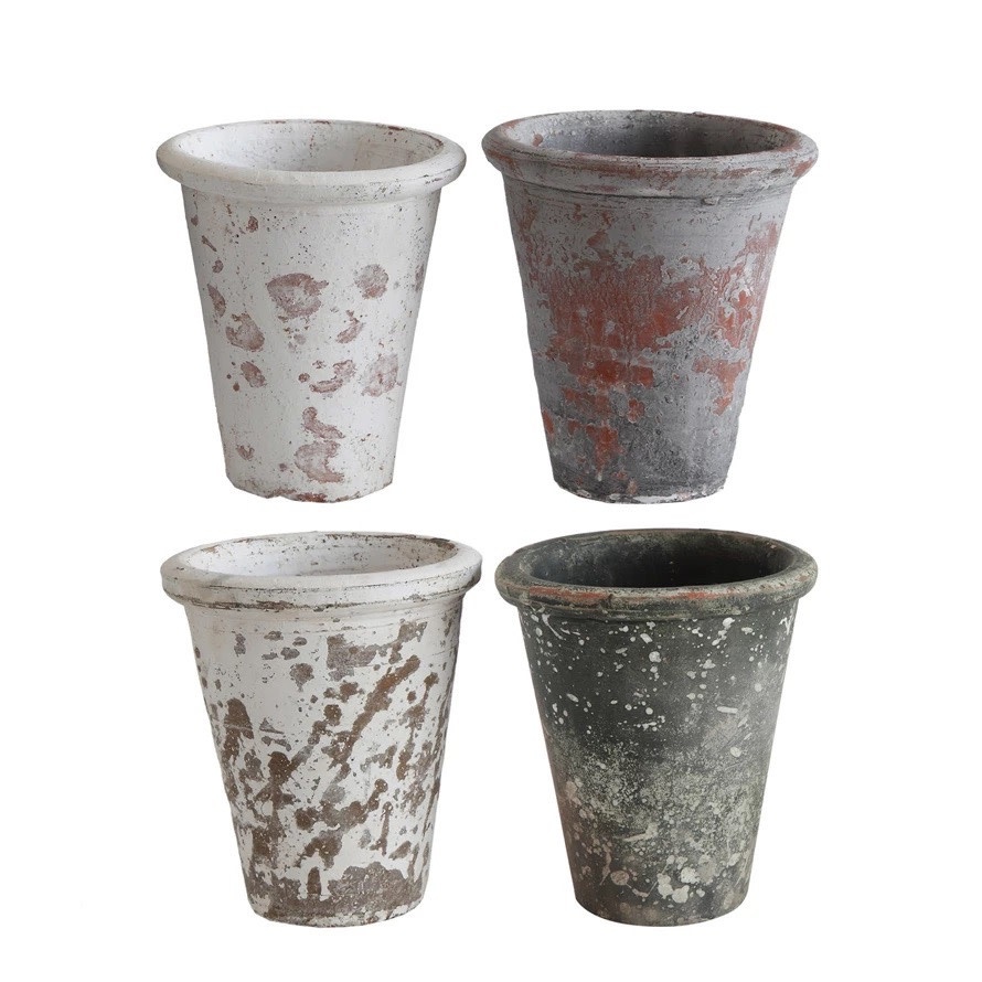 Distressed Clay 4" Planters - Clara Ida Frances, Inc