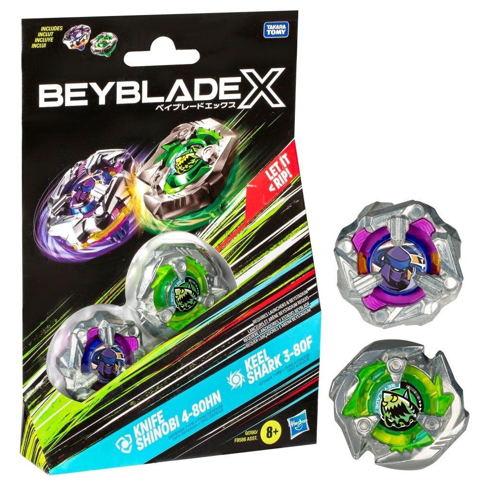 Hasbro Beyblade X Bite Croc 3-60LF and Sting Unicorn 4-60P Dual Pack ...