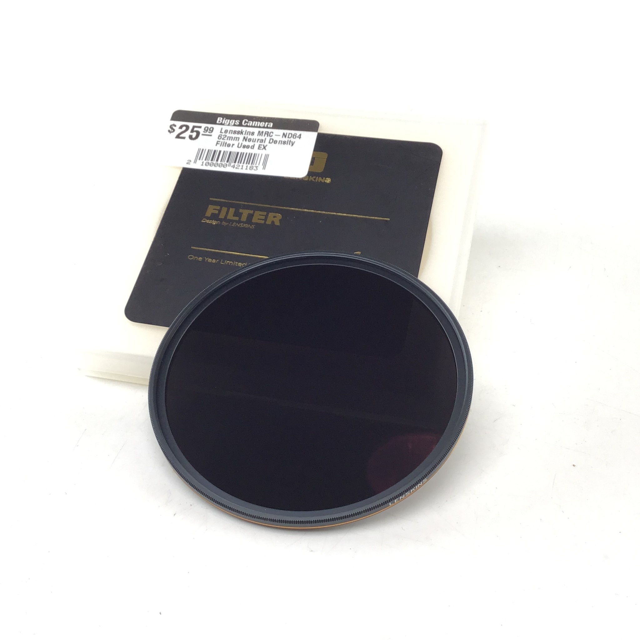 Lenskins MRC-ND64 62mm Neural Density Filter Used EX - Biggs Camera