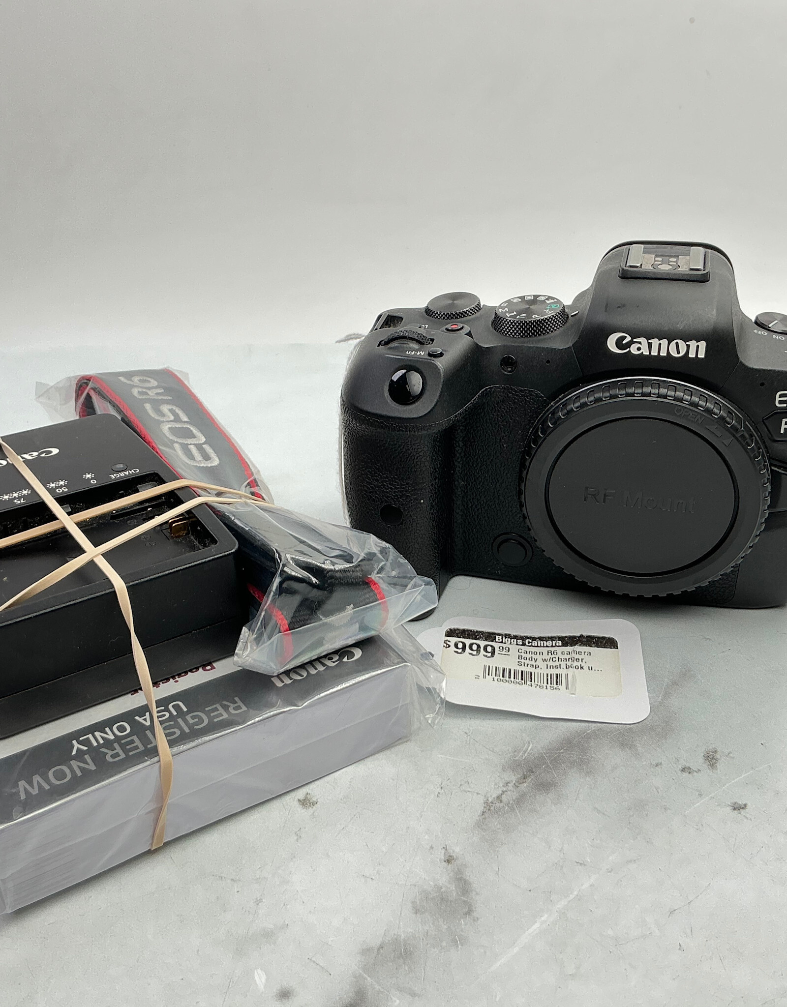Canon R6 camera Body w/Charger, Strap, Inst.book used EX - Biggs Camera