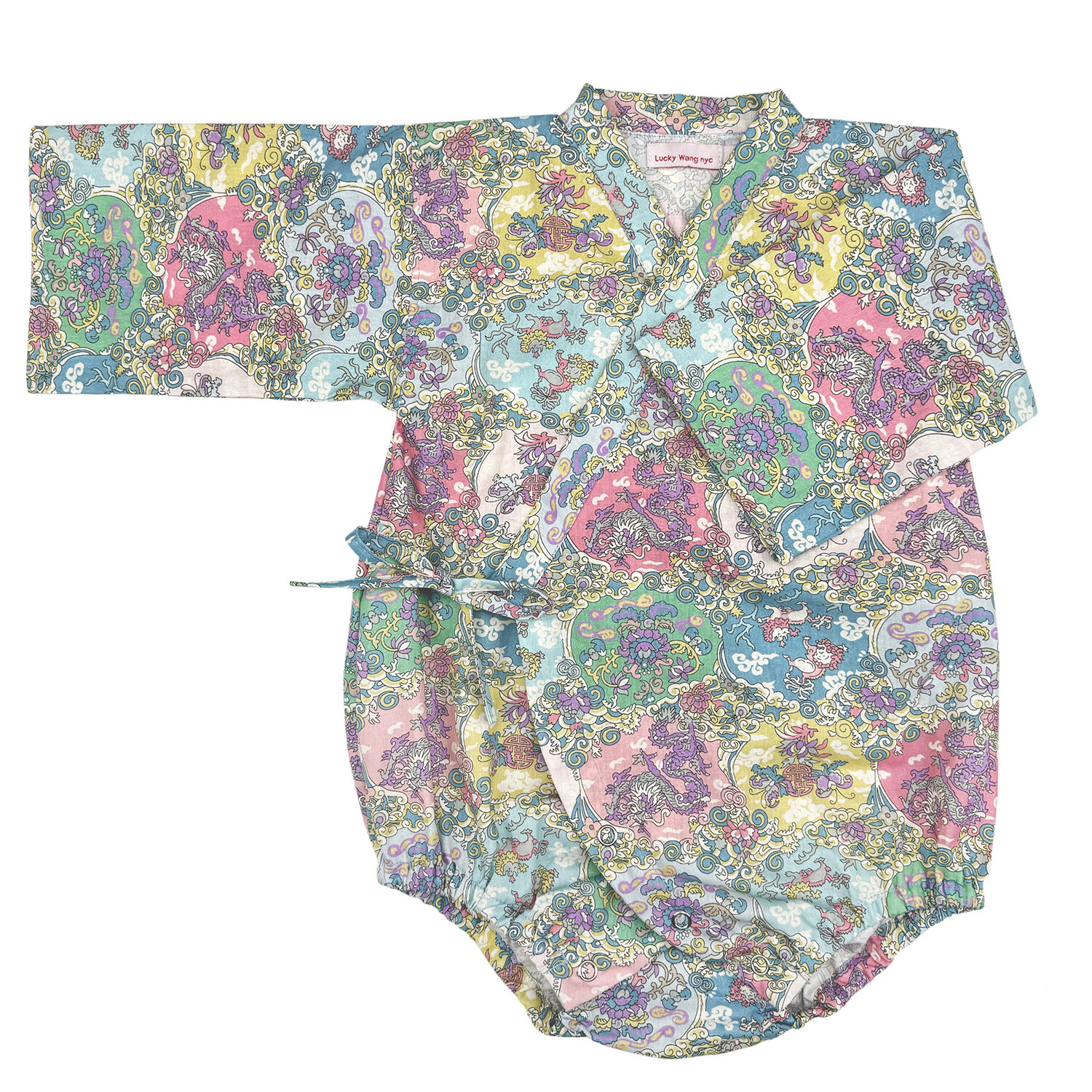 Kimono One Piece Pastel Dragon Shisa - Lucky Wang nyc