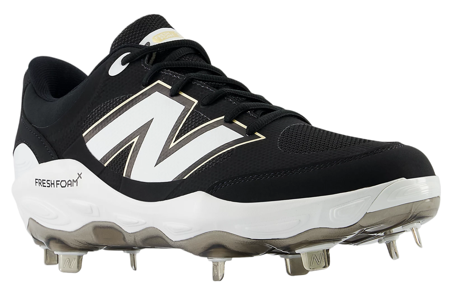 New Balance Fresh Foam X 3000 V7 Metal Cleats - Black/White - Jonquil ...