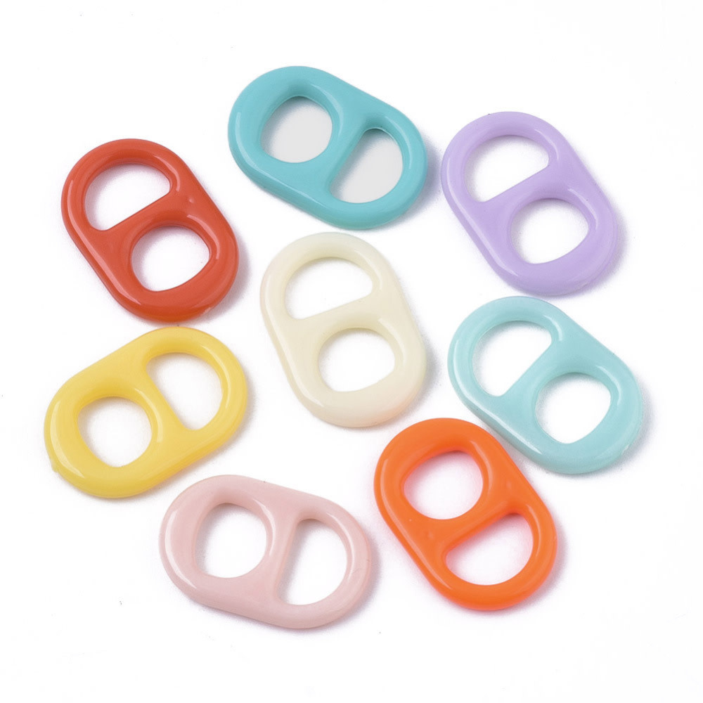 21mm Acrylic Soda Pull Tab Random Assorted Colours x50 Strung Out On Beads