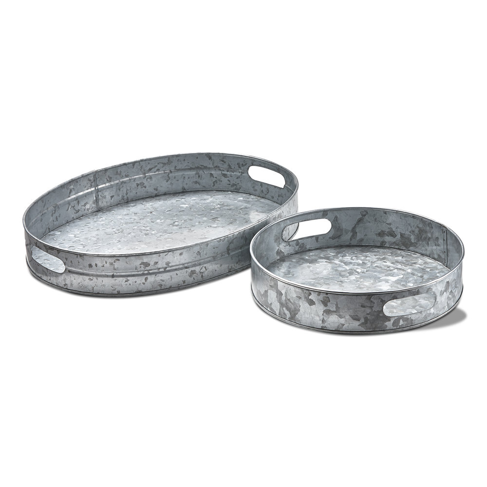 Galvanized Tray S/2 - Cottonwood Kitchen + Home