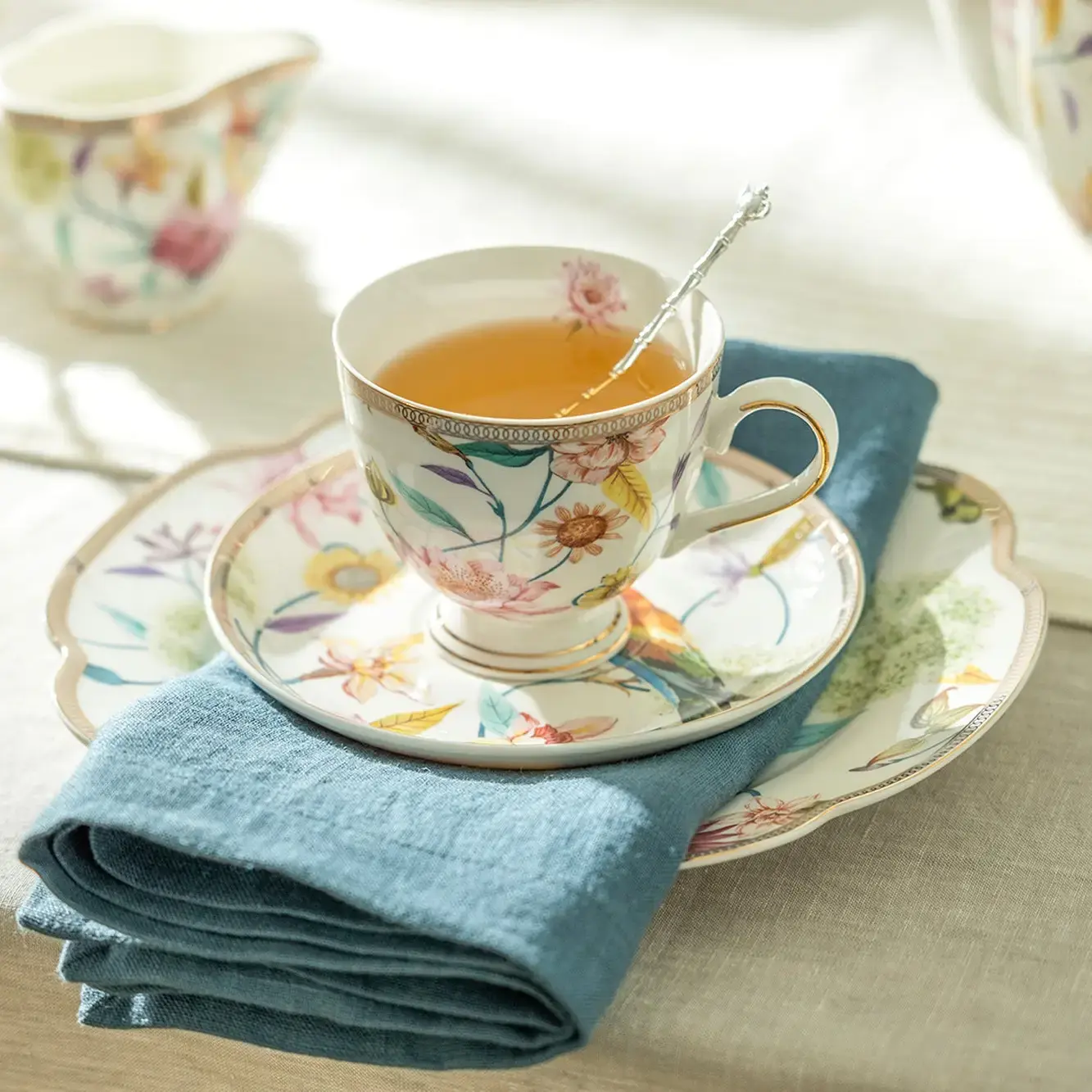 Spring Flower with Hummingbird 7oz Fine Porcelain Cup and Saucer ...