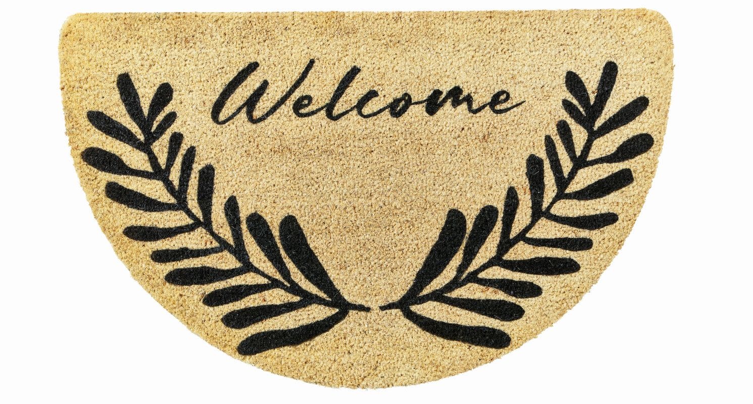 Tag Welcome Fern Shaped Coir Mat - Cottonwood Kitchen + Home