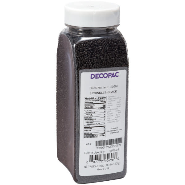 BLACK SPRINKLE JAR 26 OZ - Bakers' Niche