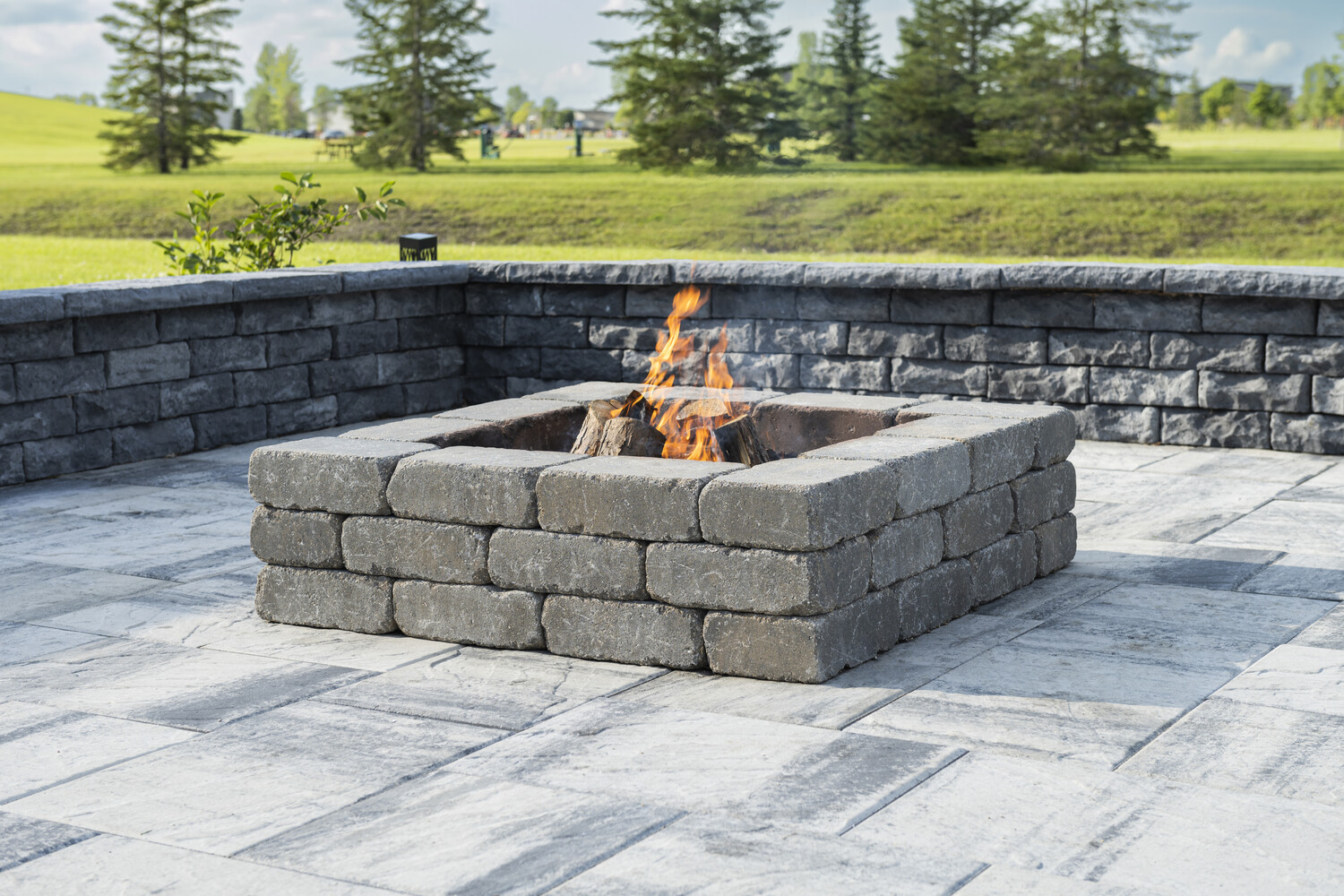 Quarry Stone Firepit | Round Backyard Fire Pit Kit for All Seasons ...