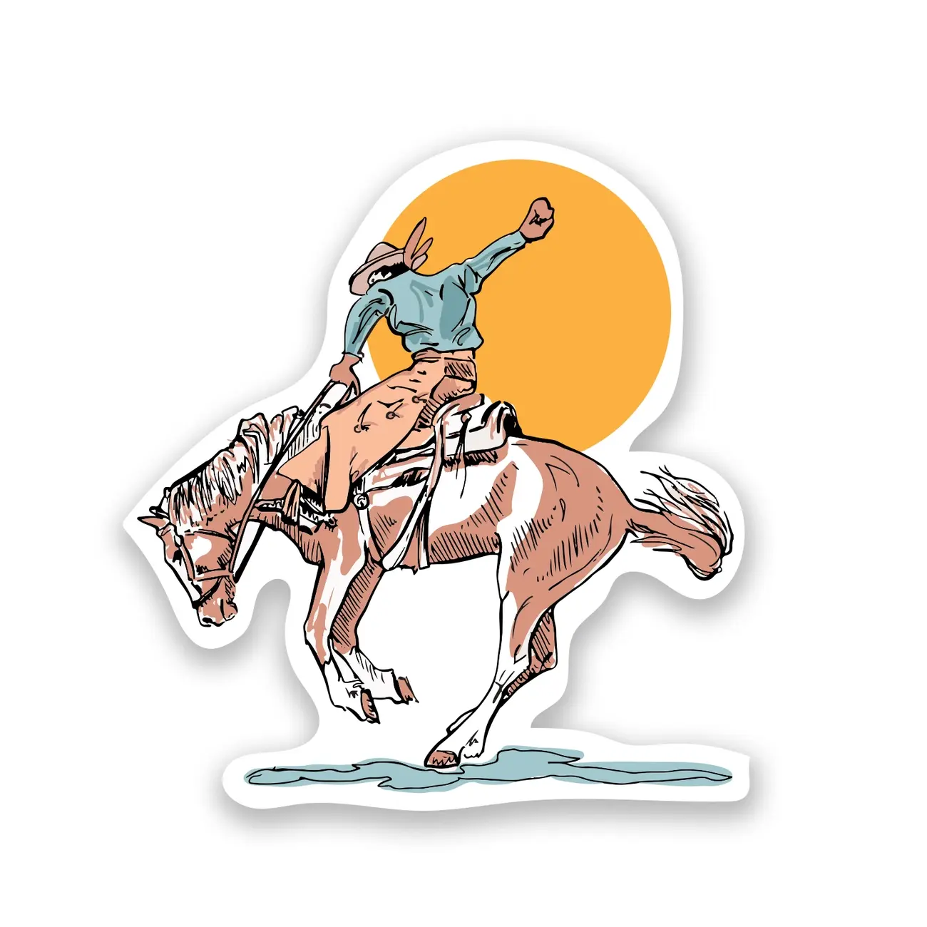 Cowboy Sun Sticker - Head West