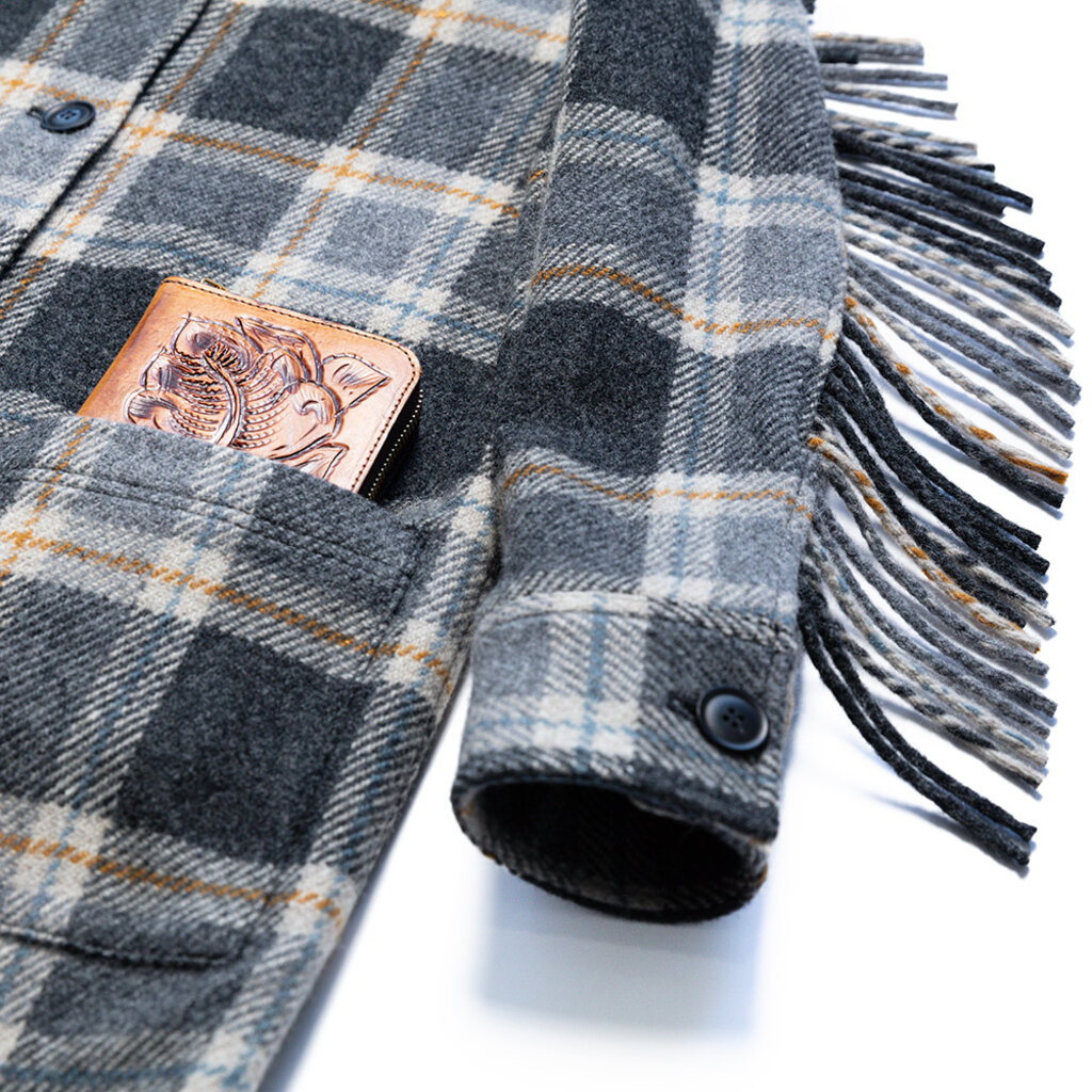 Pendleton | Jolene Wool Fringe Jacket | Charcoal Plaid | Head West ...