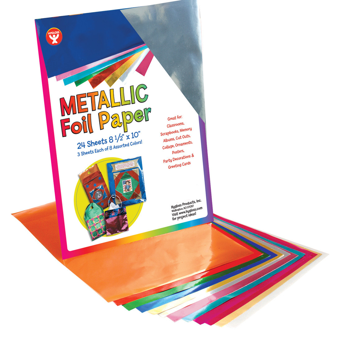METALLIC PAPER - 8½x10 - 8 ASSORTED COLORS - 24 PACK - Creative Kids