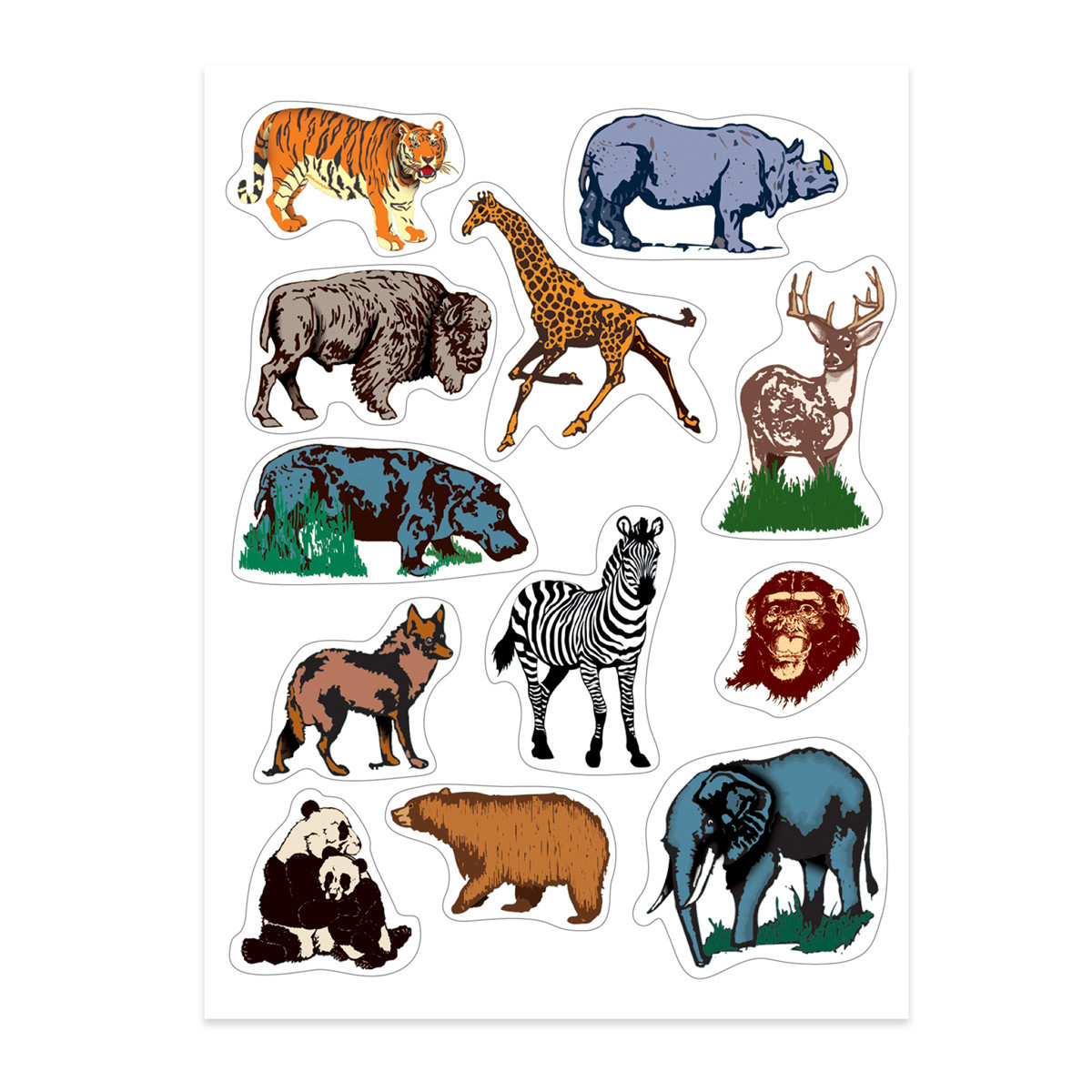 STICKER FORMS - WILD ANIMALS - Creative Kids