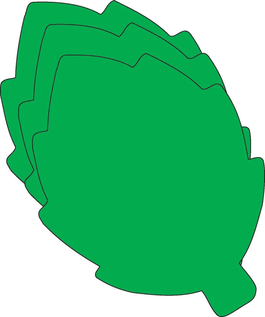 CUT OUT: GREEN LEAF SMALL 3" - 31 PACK - Creative Kids