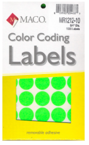 COLOR CODING STICKER - .75" ROUND GLO GREEN - Creative Kids