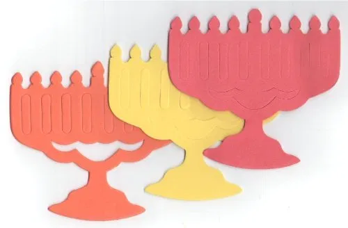 FOAM MENORAH CUT OUT 24PC 5" - Creative Kids