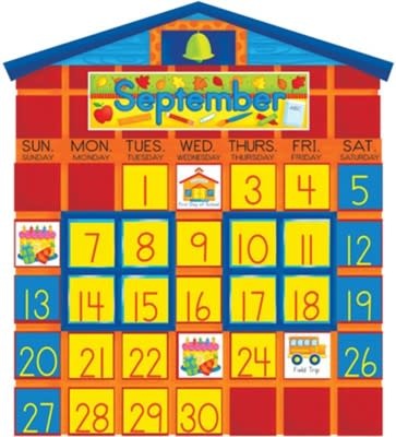 BULLETIN BOARD SET: SCHOOLHOUSE CALENDAR - Creative Kids