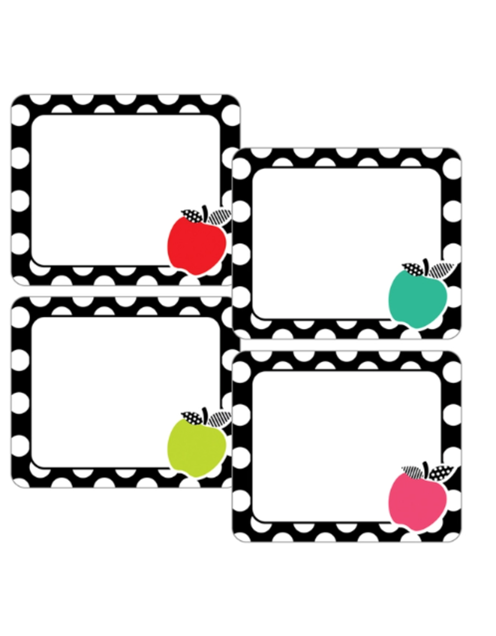 NAME TAG: STYLISH BRIGHTS APPLE 40PC - Creative Kids
