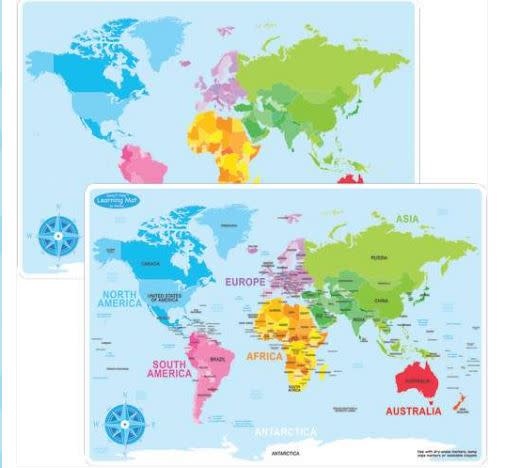 POLY CHART: WORLD MAP DOUBLE SIDED BASIC - Creative Kids