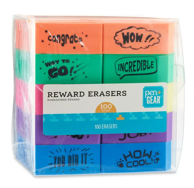 REWARD ERASERS - Container/100pcs - Creative Kids
