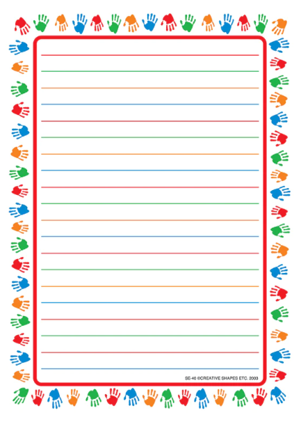 NOTEPAD: LINED HANDPRINT BORDER - Creative Kids