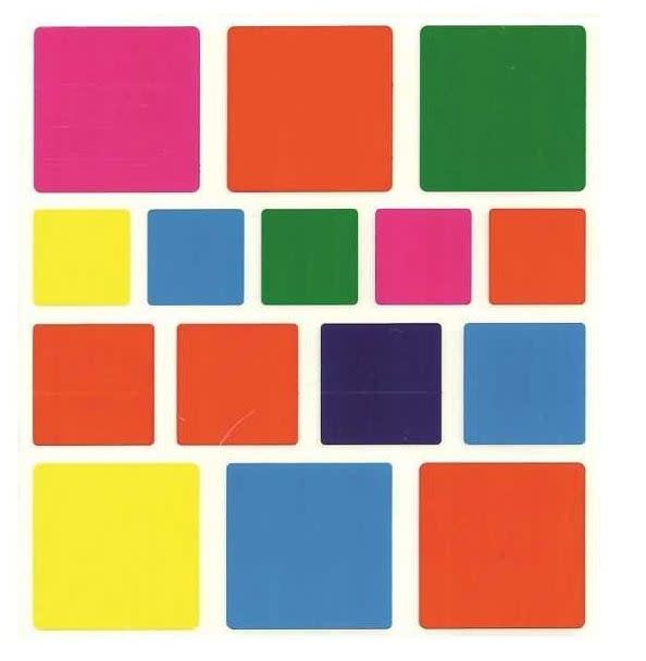 COLOR CODING STICKER : ASSORTED SIZE SQUARE 25 SHEET - Creative Kids