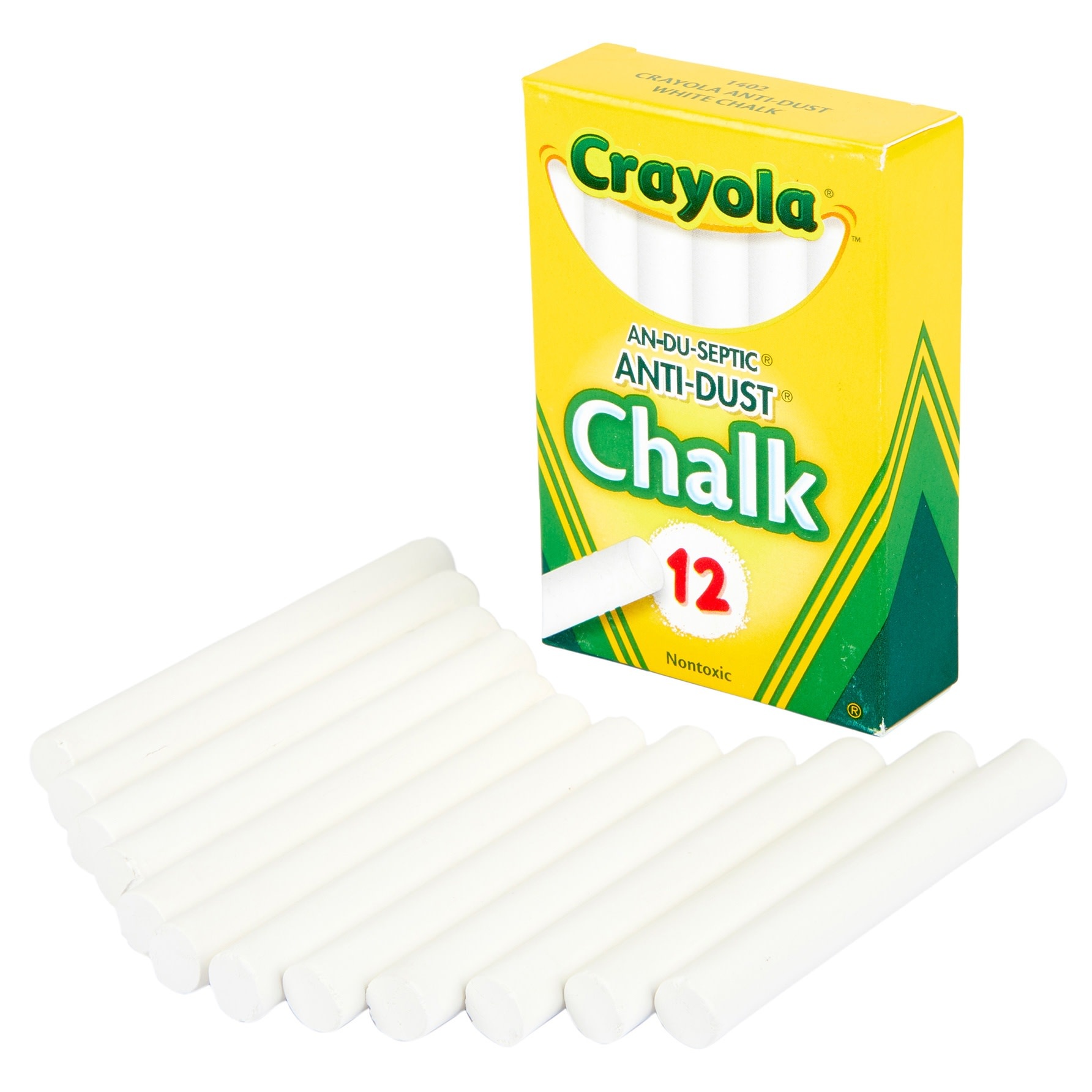CRAYOLA DUSTLESS WHITE CHALK 12 PACK - Creative Kids