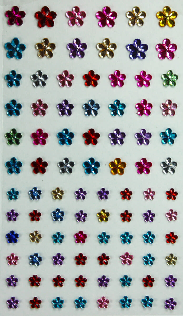 RANENU RHINESTONE GEM STICKER FLOWERS: ASSORTED SIZES 5-10MM - 88 PACK ...