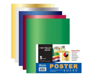 METALLIC POSTER BOARD ASSORTED COLORS 11"X14" - 5 PACK - Creative Kids