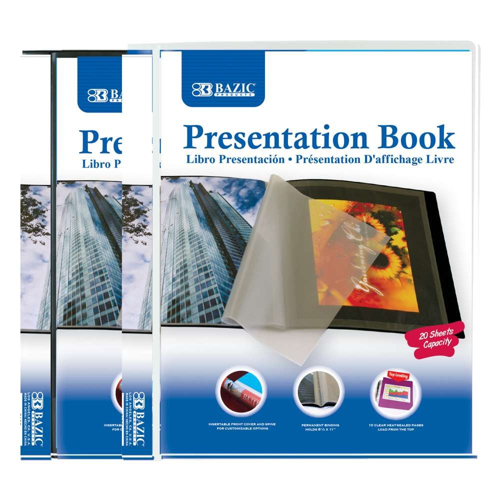 PRESENTATION BOOK HOLDS 8.5"X11" SHEETS - 20 SHEET CAPACITY - Creative Kids