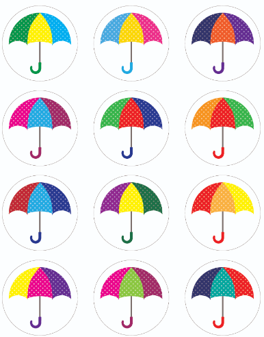 STICKER UMBRELLAS 6 SHEETS - Creative Kids