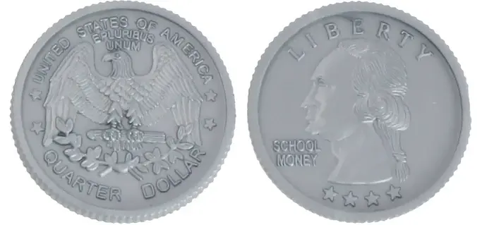 FAKE MONEY COINS: QUARTERS 100 PACK - Creative Kids