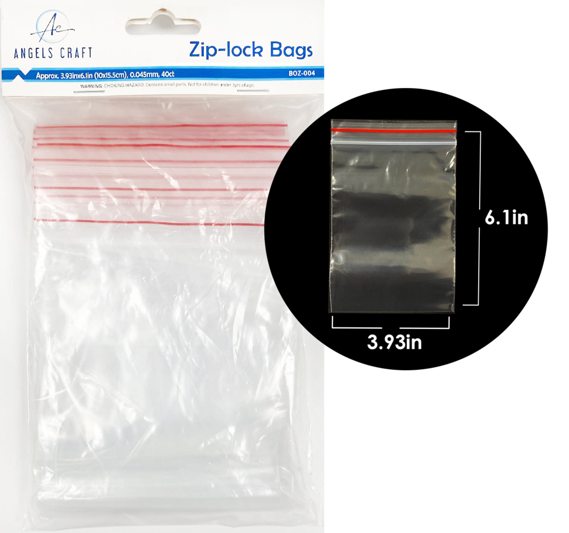ZIP LOCK BAGS 4"X6" - 40 PACK - Creative Kids