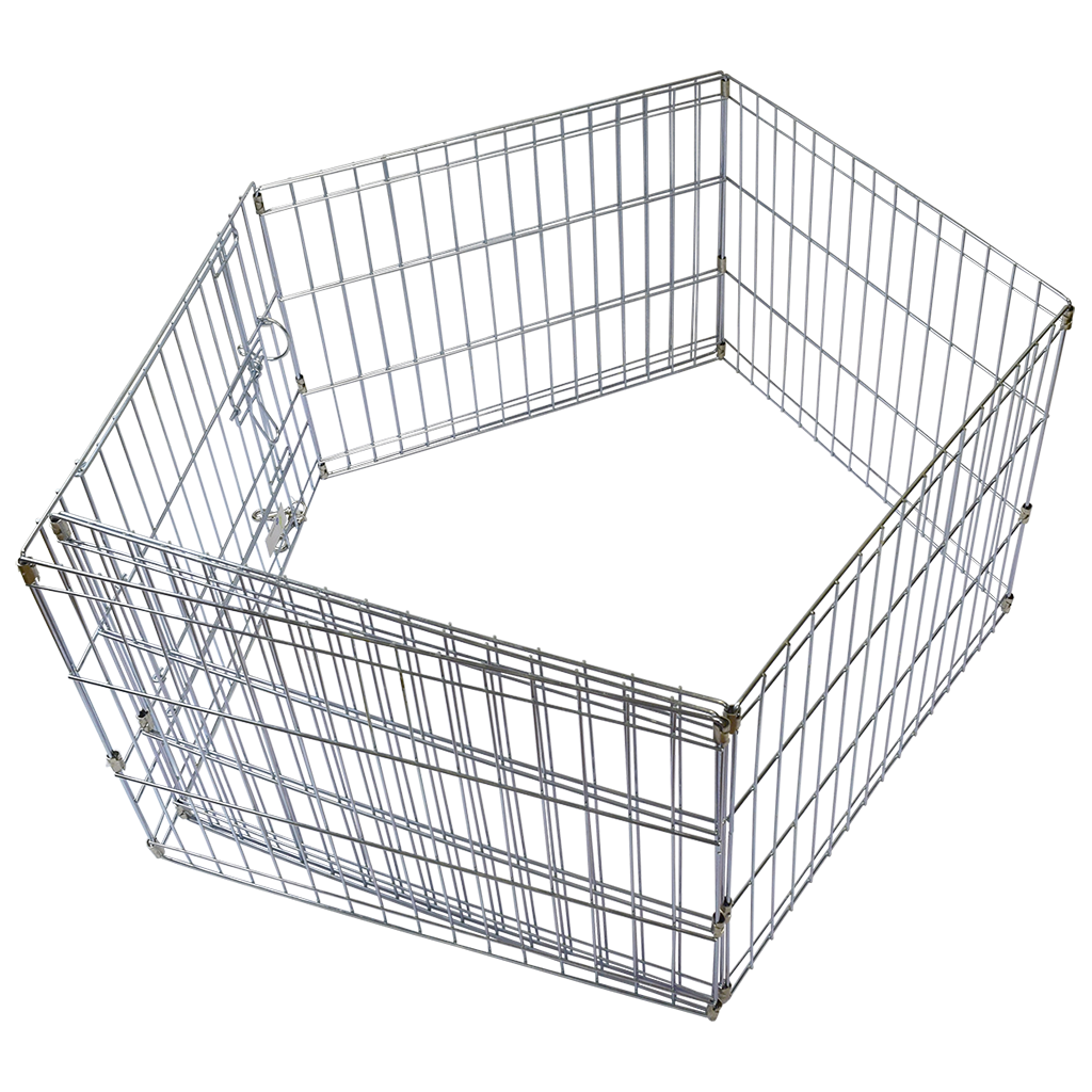 Exercise Pen Zinc Silver 8 Panels - 4 Paws Market