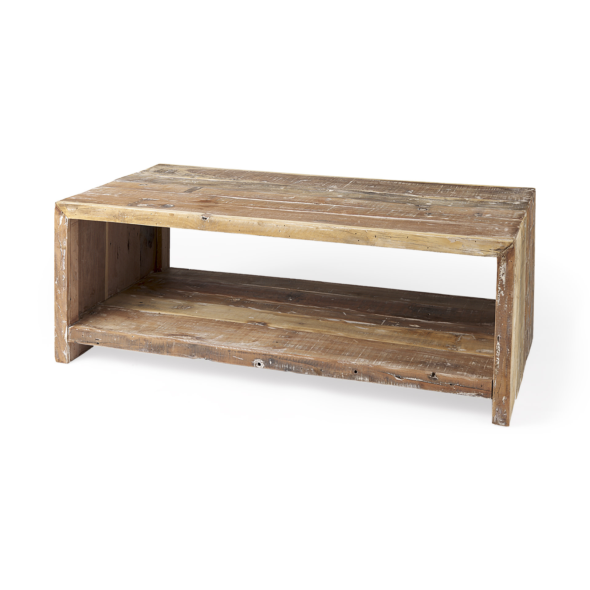 Light Brown Wood Rectangular Coffee Table - barebirch